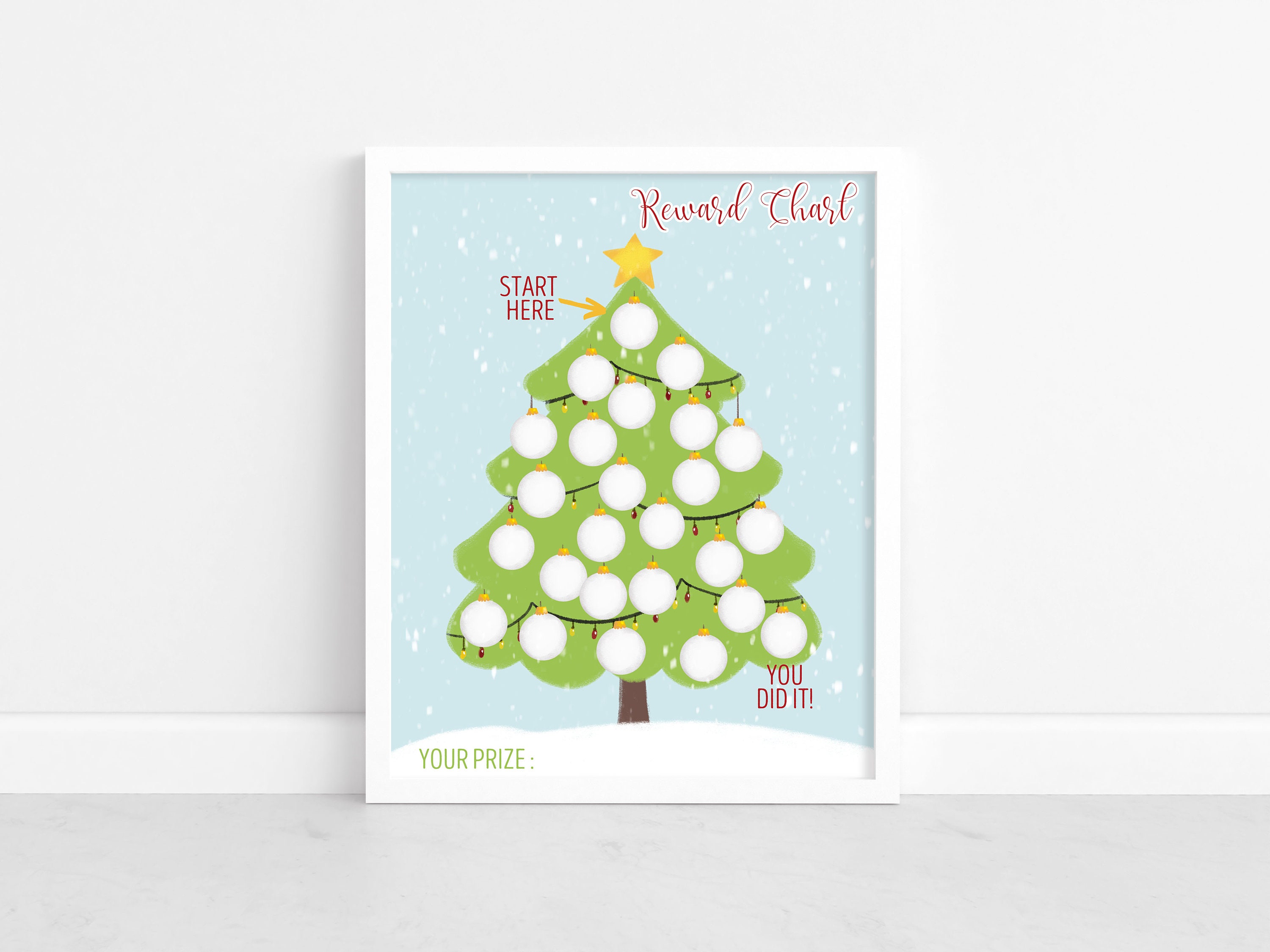 Printable Christmas Tree Reward Chart for Kids Winter Behavior Chart ...