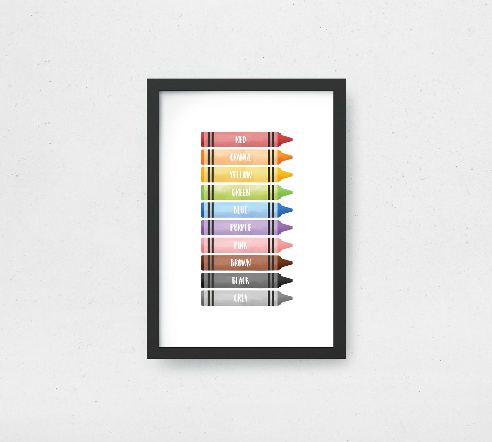 Rainbow Crayon Colors Printable Home School Educational Print - Etsy