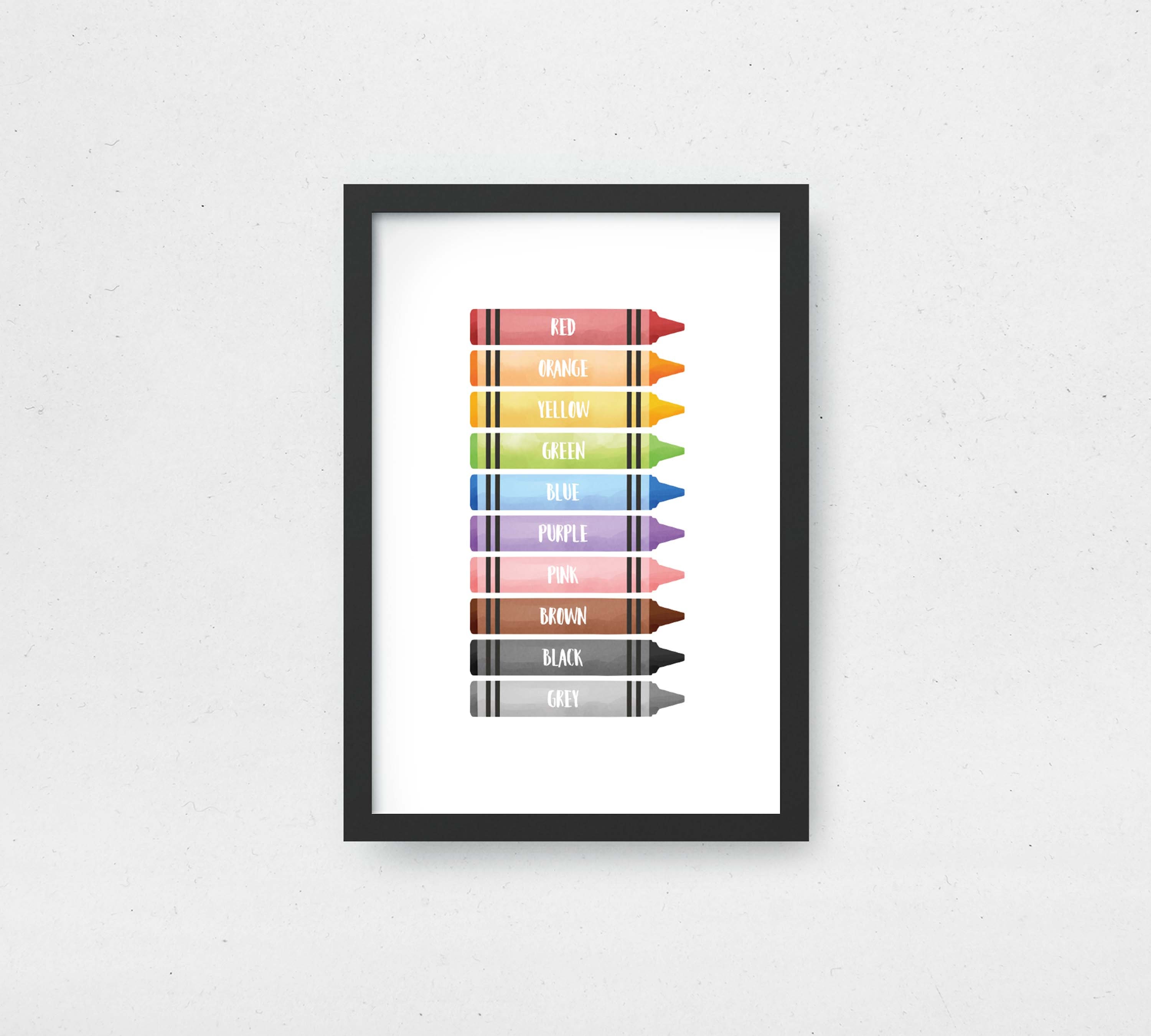 Rainbow Crayon Colors Printable Home School Educational Print - Etsy
