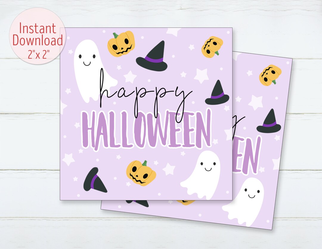 Printable Cute Ghost Tags Trick or Treat Happy Halloween Gifts Cookie ...
