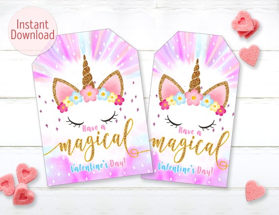 Printable Unicorn Valentine Cards for Kids Have A Magical | Etsy