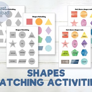 Shapes Matching Printables Learning Busy Book Page Homeschool ...
