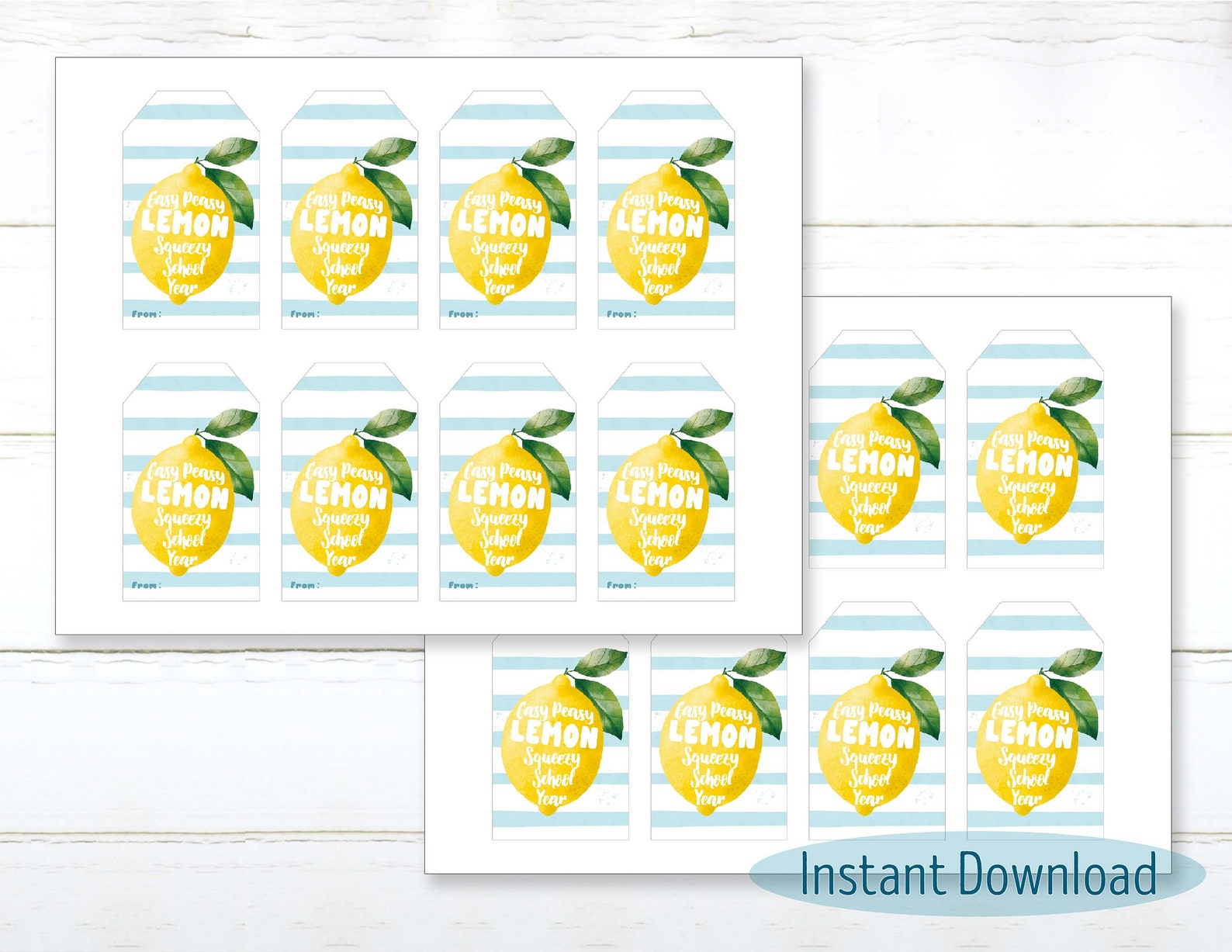 Back to School Lemon Tags PRINTABLE Easy Peasy Lemon Squeezy | Etsy