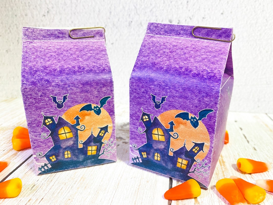 Printable Halloween Treat Box Pattern Trick or Treat Milk Box Style ...
