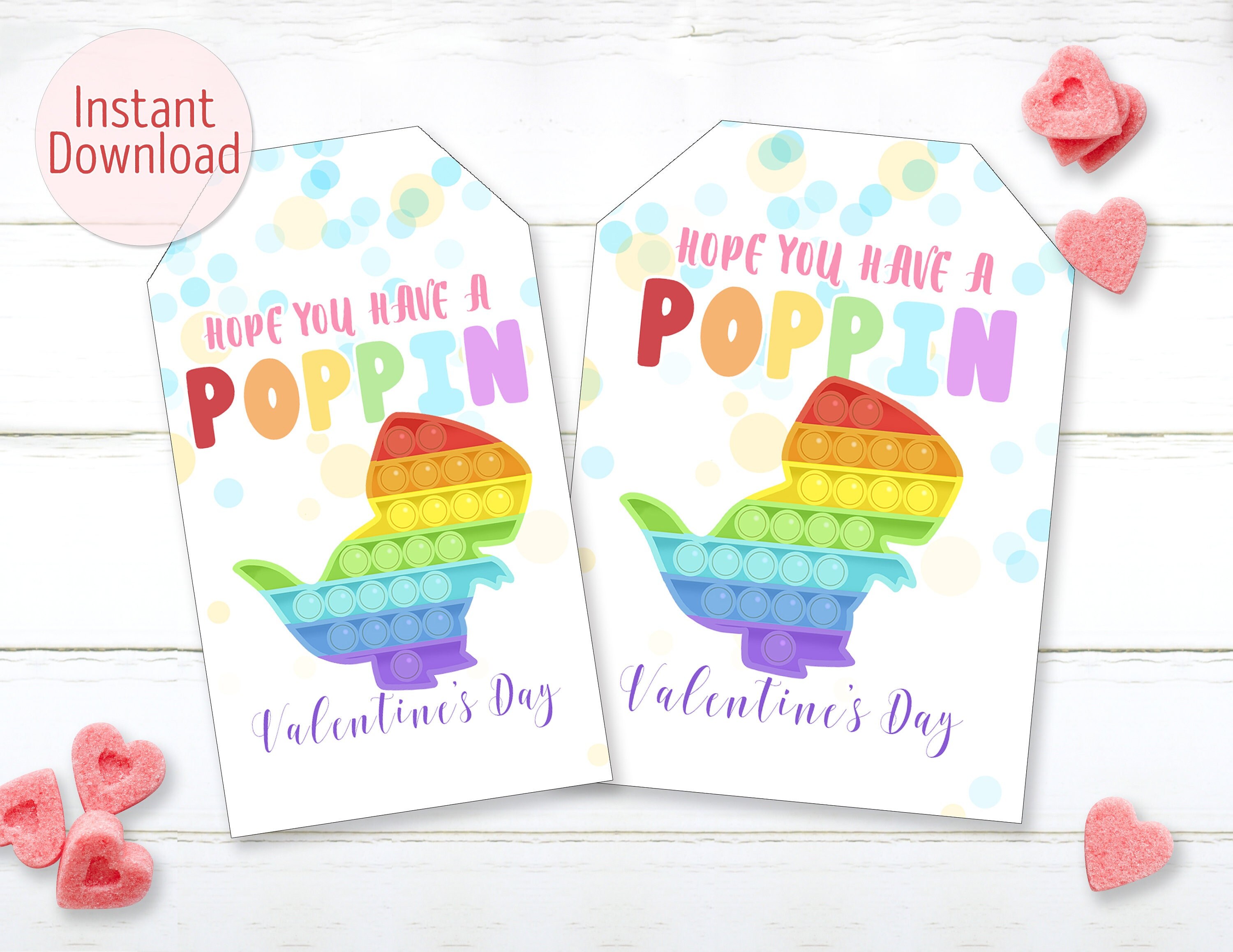 Greeting Cards Personalized Valentine Printable Valentine Pop It ...