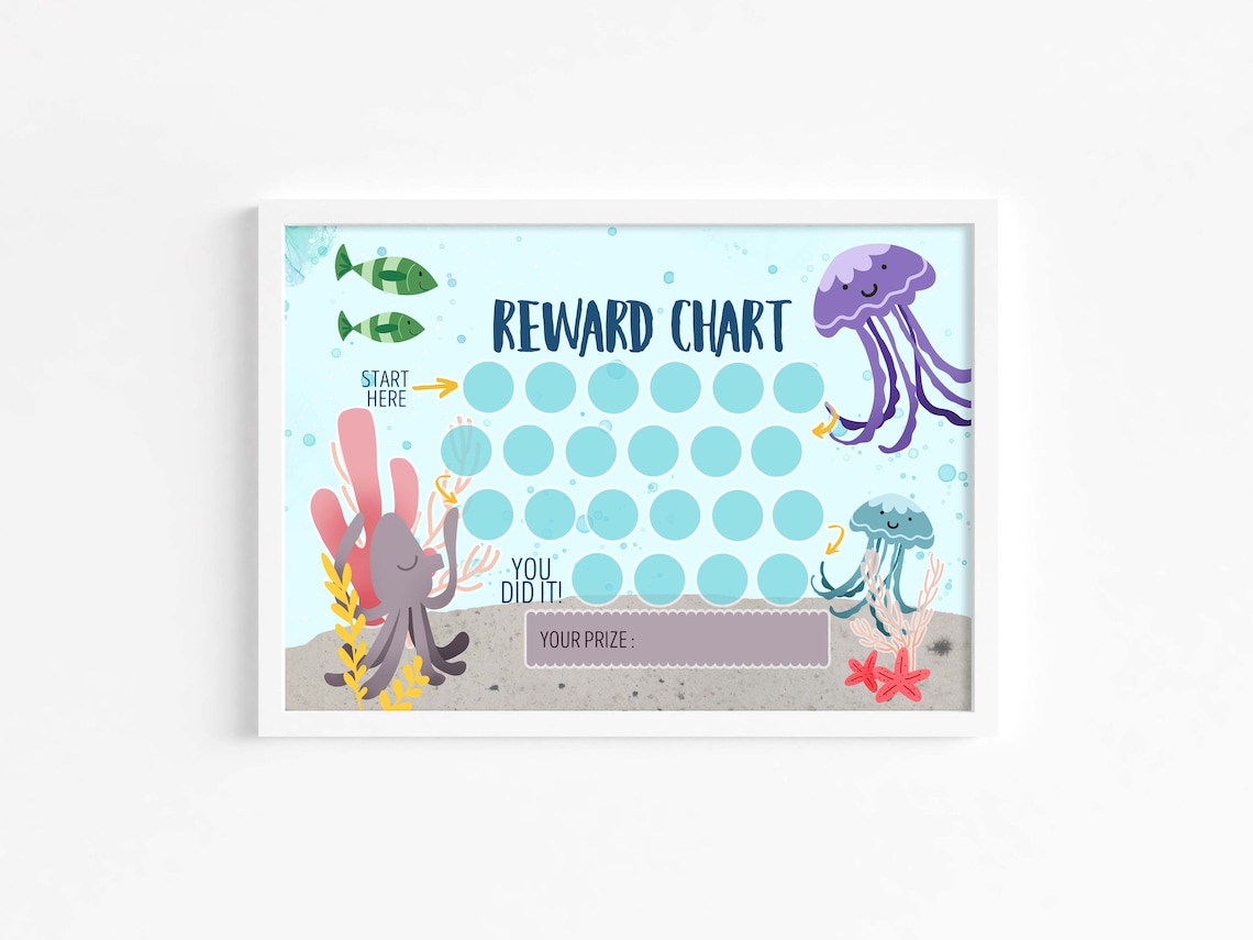Printable Undersea Reward Chart for Kids Editable PDF Ocean - Etsy