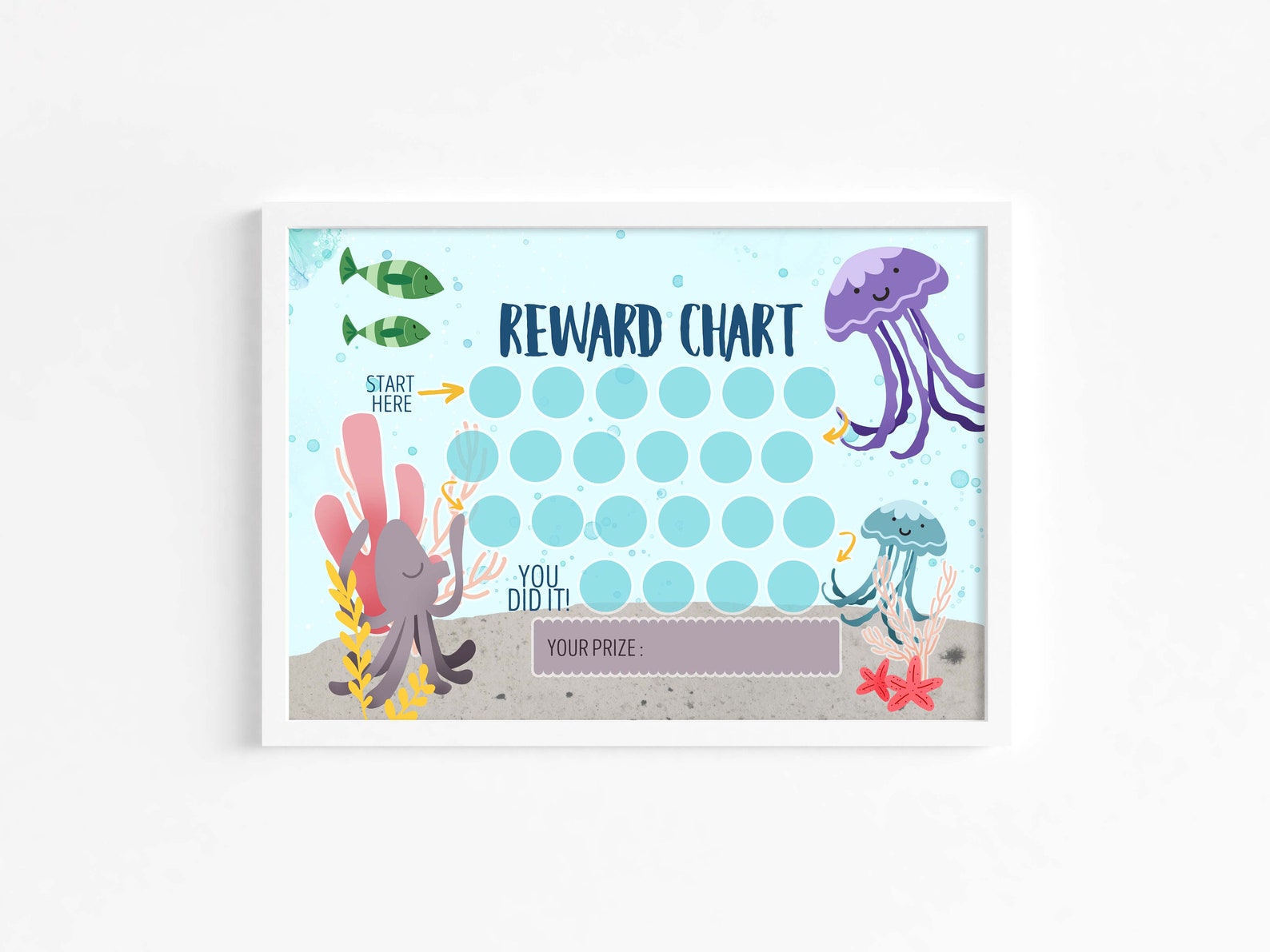 Printable Undersea Reward Chart for Kids Editable PDF Ocean Behavior ...