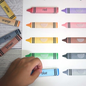 Crayons Color Matching Printables Learning Busy Book Page Homeschool ...
