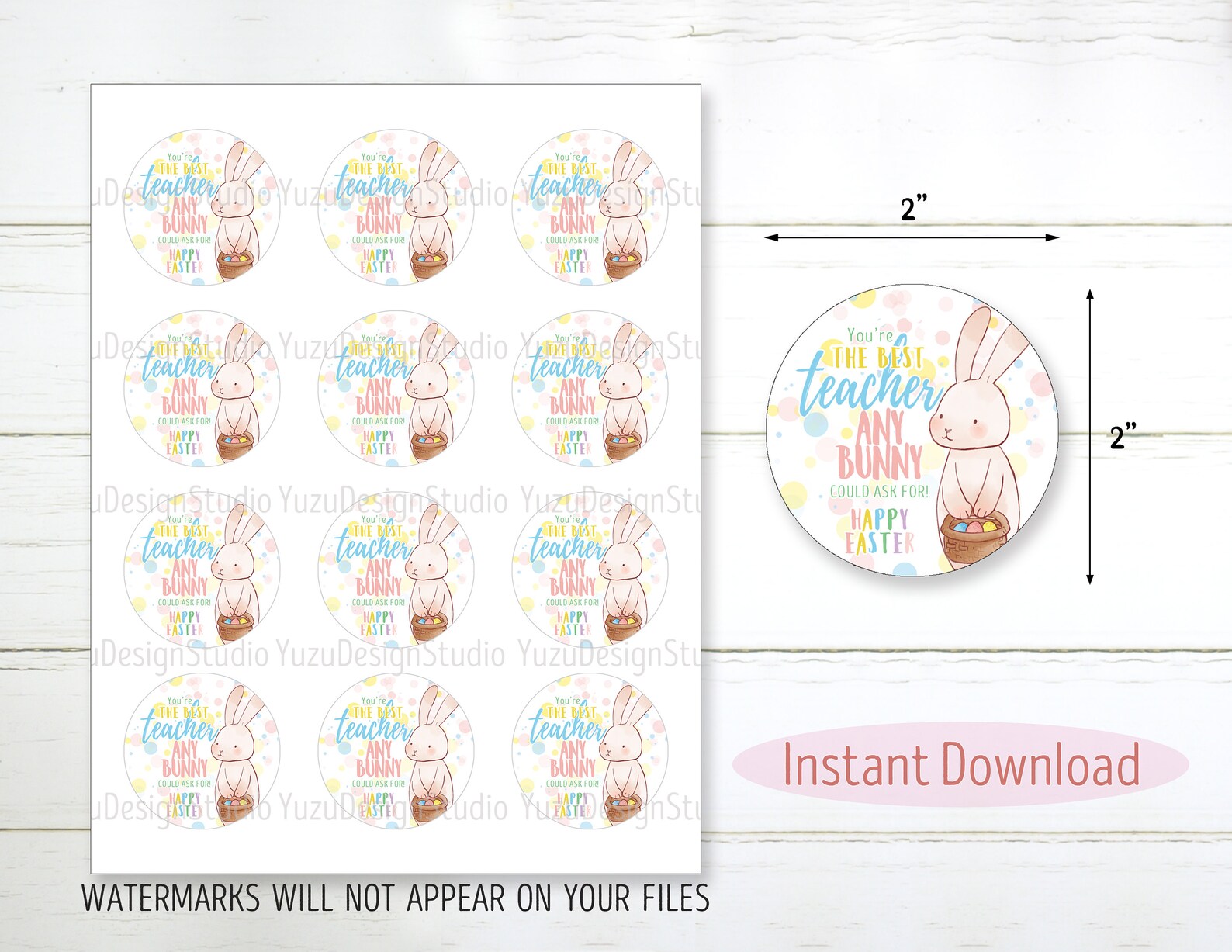 Printable Bunny Teacher Tags Easter Cookie Tag You're the - Etsy