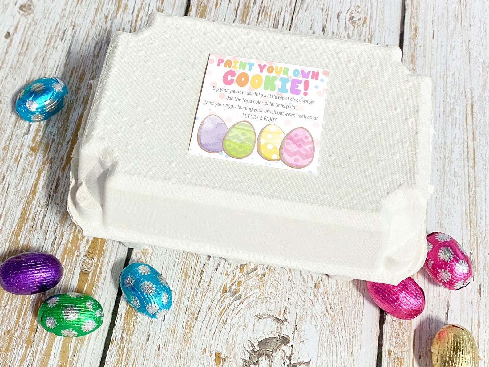Printable PYO Cookie Tag With Instructions Paint Your Own Cookies ...