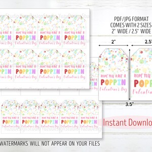 Pop It Valentine Tags for Kids Printable Poppin Valentine's Day Cards ...