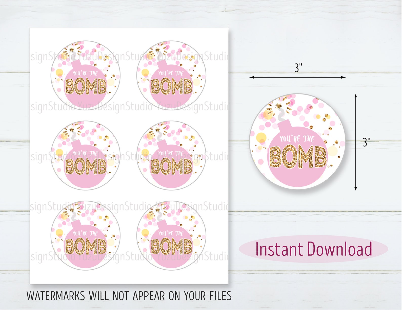 Printable You're the BOMB Gift Tag Bath Bomb Favors Tag - Etsy