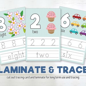 Printable Numbers 1 to 10 Tracing Flashcards Math Worksheets Preschool ...