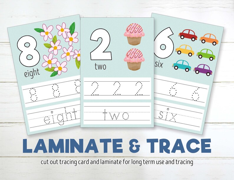 Printable Numbers 1 to 10 Tracing Flashcards Math Worksheets | Etsy