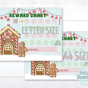 Printable Gingerbread House Reward Chart Kids Christmas Behavior Chart ...