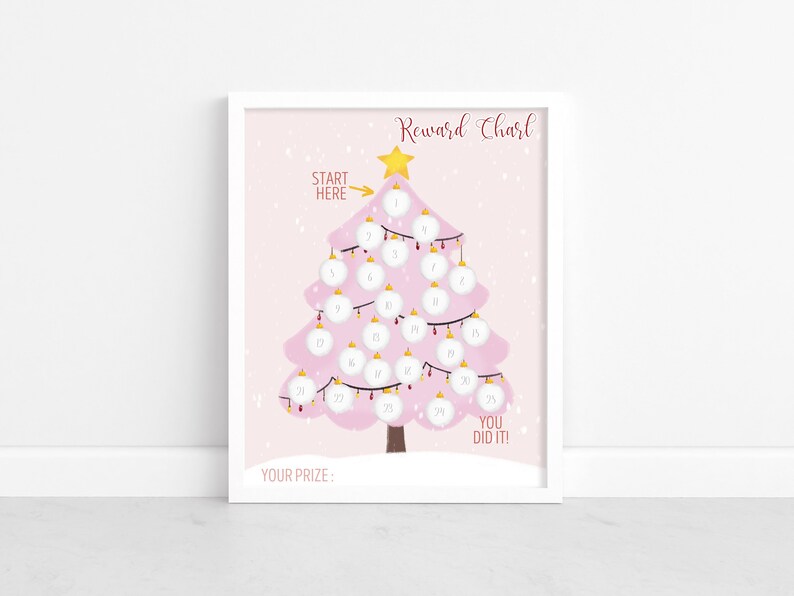 Printable Christmas Reward Chart for Kids Winter Tree Behavior Chart ...