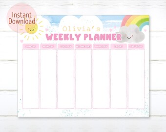 Rainbow Weekly Planner - Etsy