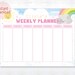 Rainbow Kids Weekly Planner Printable Kids Daily Schedule Sunshine to ...