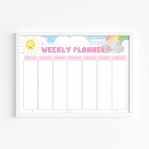 Rainbow Kids Weekly Planner Printable Kids Daily Schedule Sunshine to ...