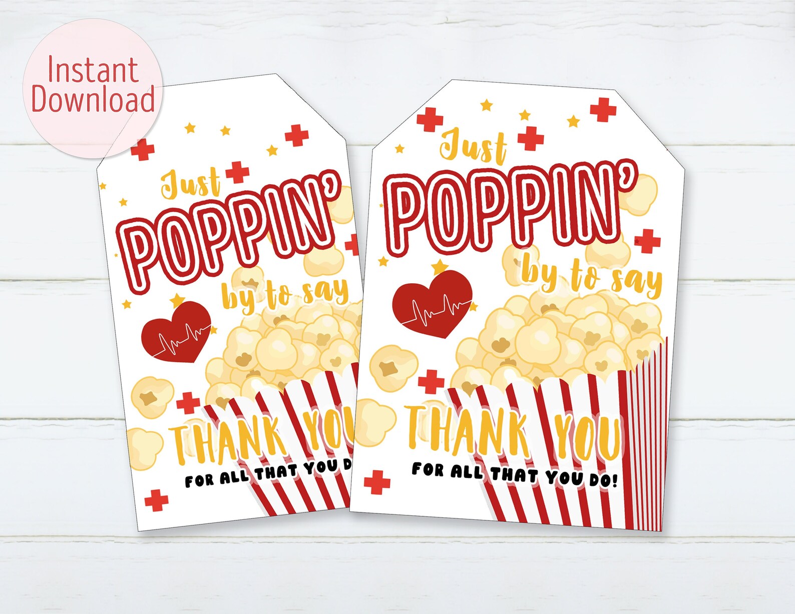 Printable Happy Nurses Week Popcorn Tag Gift Tag Nurses Just - Etsy