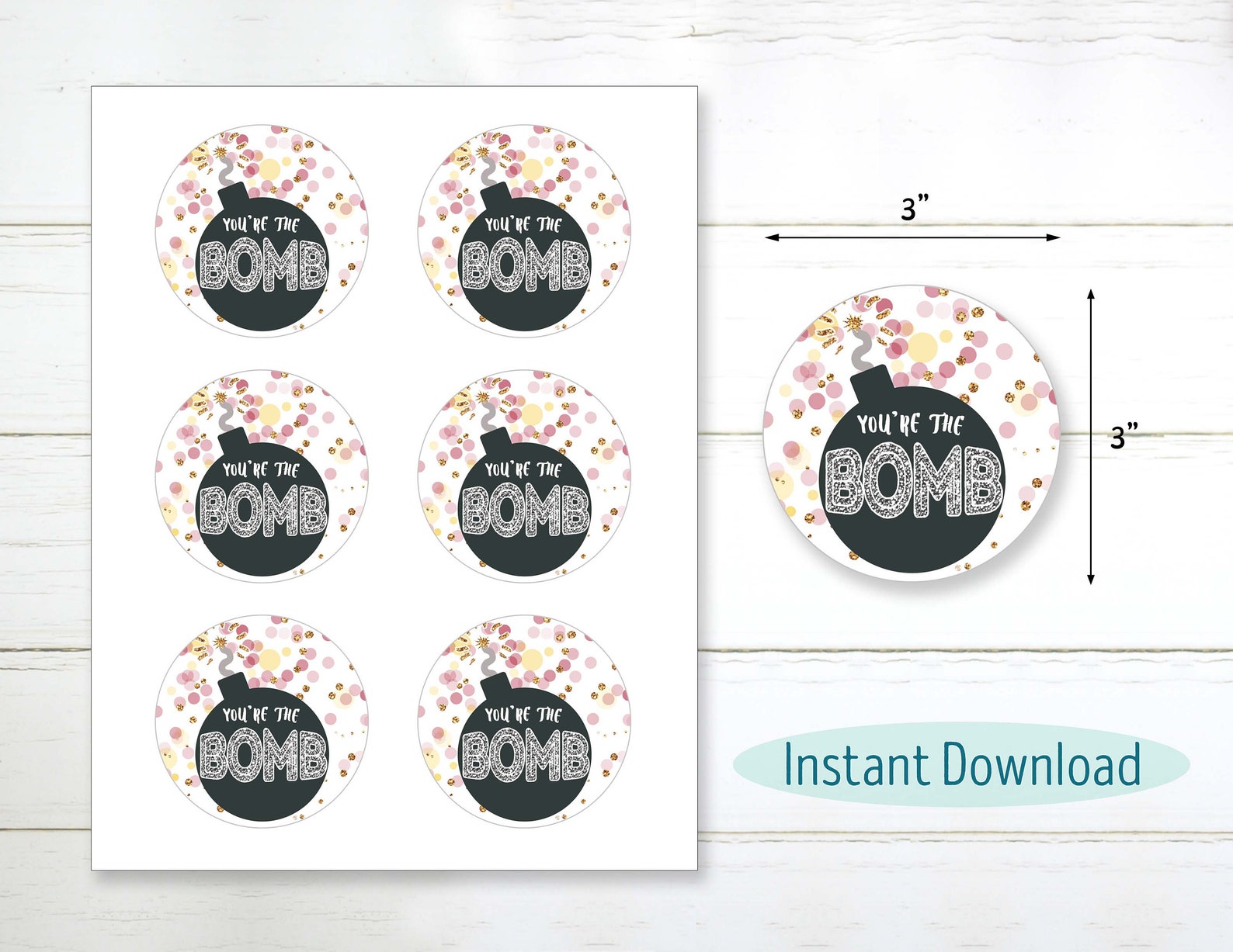 Printable You're the BOMB Gift Tag Cocoa Bomb Favor Tags - Etsy Canada