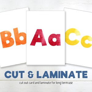 Printable Rainbow Alphabet Flash Cards Watercolor Letter Flashcards ...