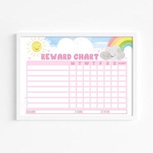 Printable Rainbow Kids Reward Chart for Kids Sunshine Behavior Chart ...