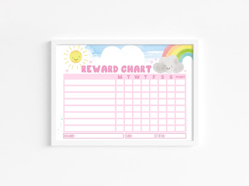 Printable Rainbow Kids Reward Chart for Kids Sunshine Behavior - Etsy