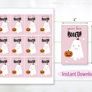 Printable Pink Ghost "you've Been Boo'ed" Tag You've Been Booed Game ...