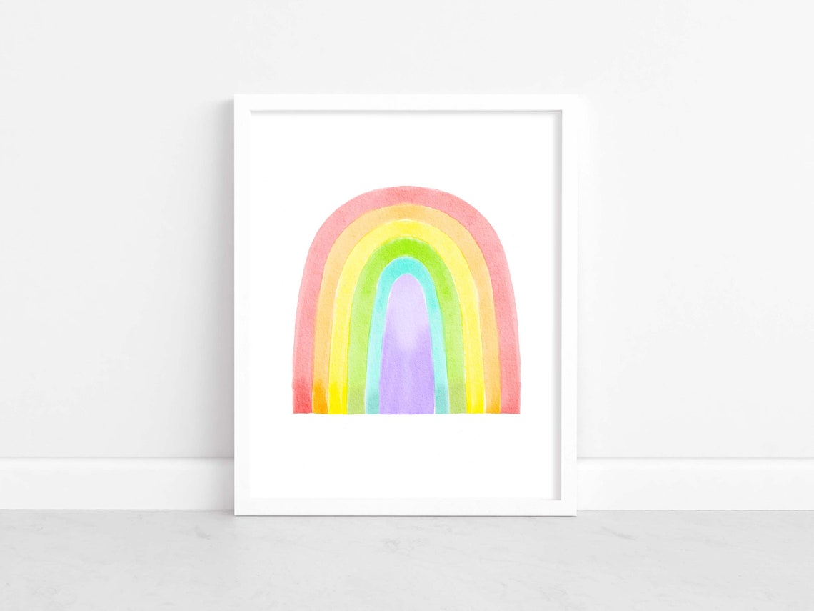ABC Poster Set of 3 Prints Numbers Alphabet Rainbow Watercolor ...