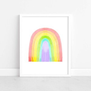 ABC Poster Set of 3 Prints Numbers Alphabet Rainbow Watercolor ...