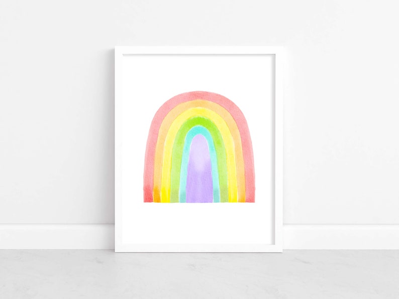 ABC Poster Set of 3 Prints Numbers Alphabet Rainbow Watercolor ...