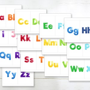 Printable Rainbow Alphabet Flash Cards Watercolor Letter Flashcards ...