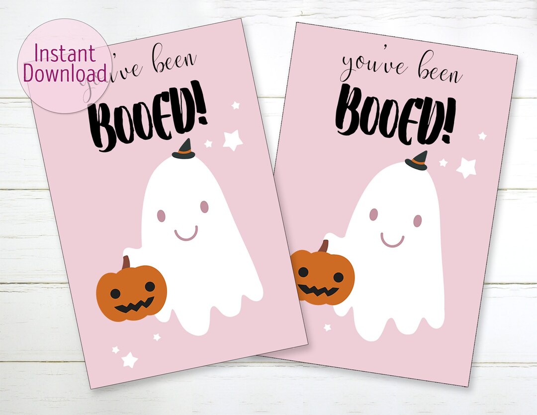 Printable Pink Ghost "you've Been Boo'ed" Tag You've Been Booed Game ...