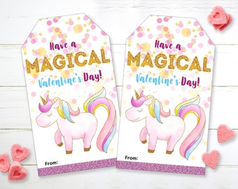 Editable Unicorn Valentine Tags for Kids Printable Have a | Etsy