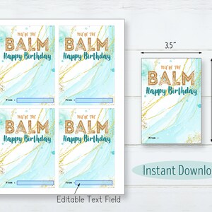 Editable Lip Balm Holder Tag Printable You're the Balm Tags Happy ...