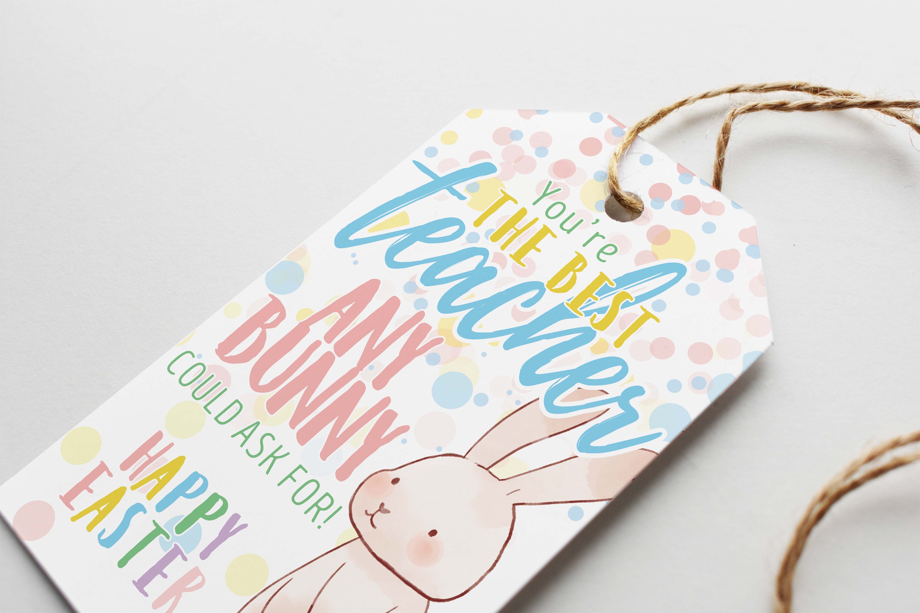 Printable Bunny Teacher Tags Easter EDITABLE PDF You're - Etsy