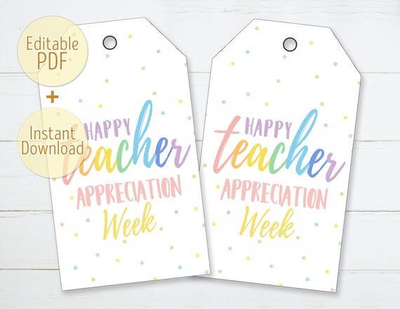 Printable Happy Teacher Appreciation Week Editable PDF Cookie | Etsy