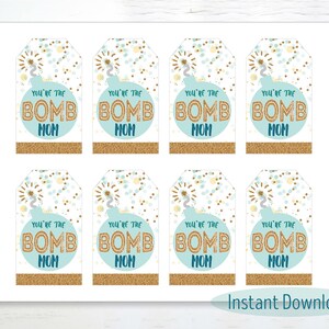 Printable You're the BOMB Mom Gift Tag Mother's Day Bath Bomb Cocoa ...