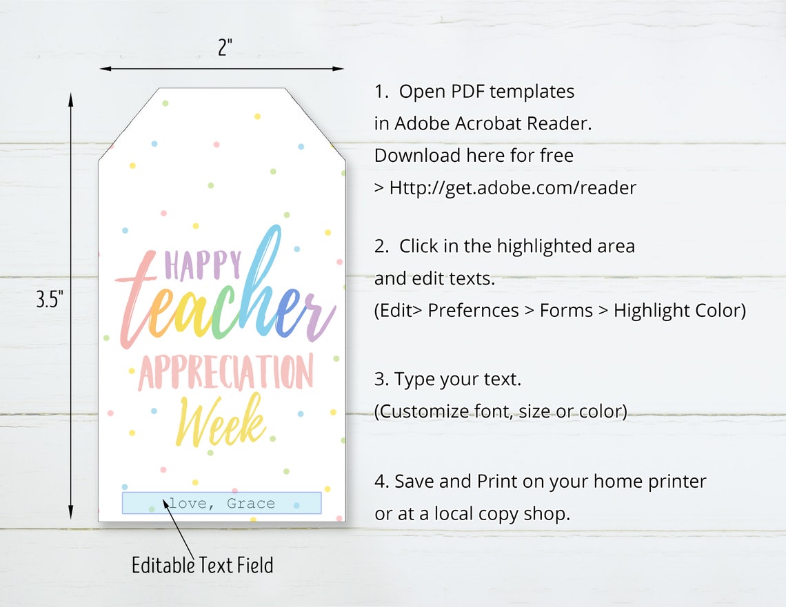 Printable Happy Teacher Appreciation Week Editable PDF Cookie | Etsy