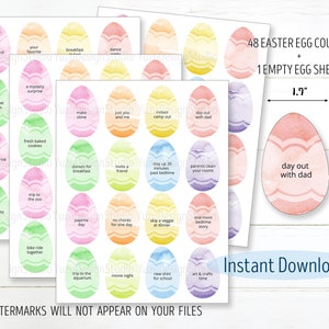 Printable Easter Egg Filler Coupons Kid's Holiday Coupons Reward ...