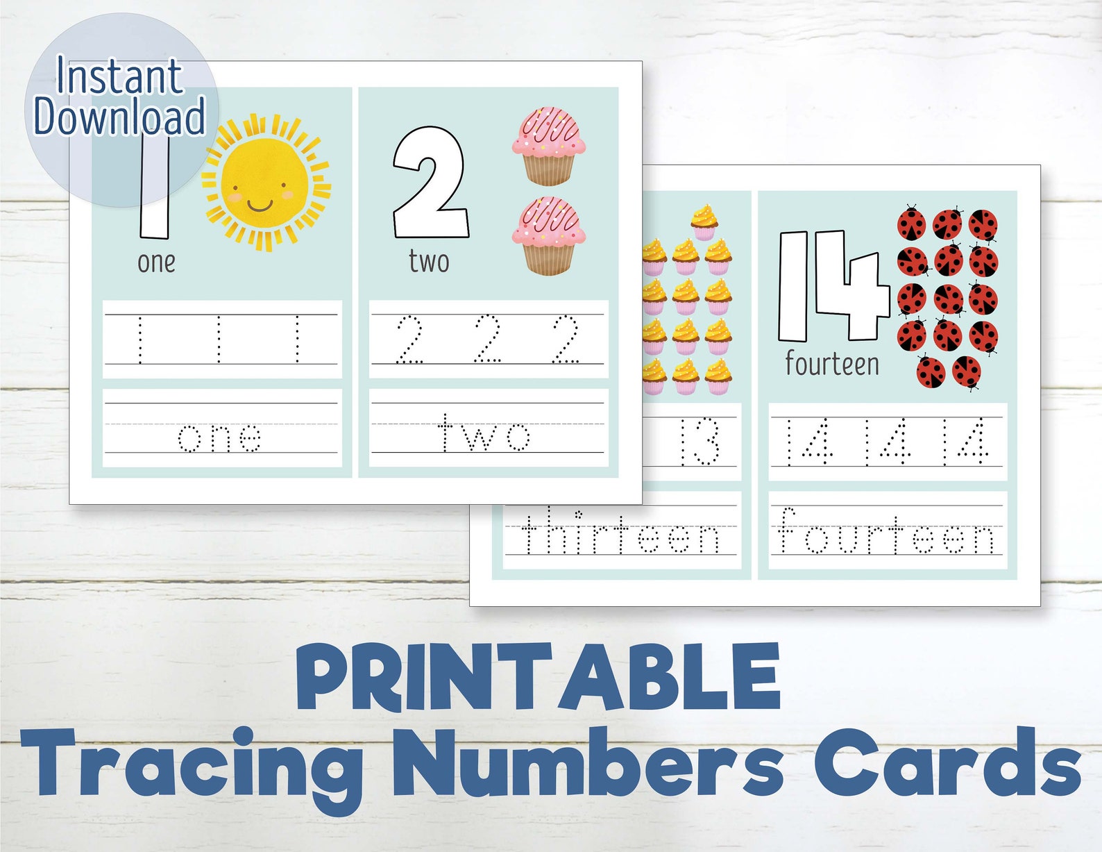 Printable Numbers 1 to 20 Tracing Flashcards Math Worksheets - Etsy