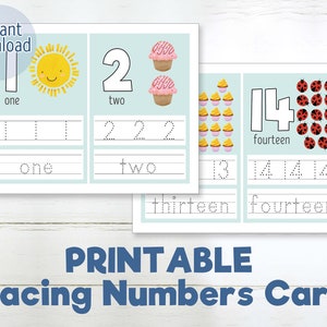 Printable Numbers 1 to 20 Tracing Flashcards Math Worksheets Preschool ...