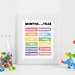 Months of the Year Printable Home School Print Watercolor Rainbow ...