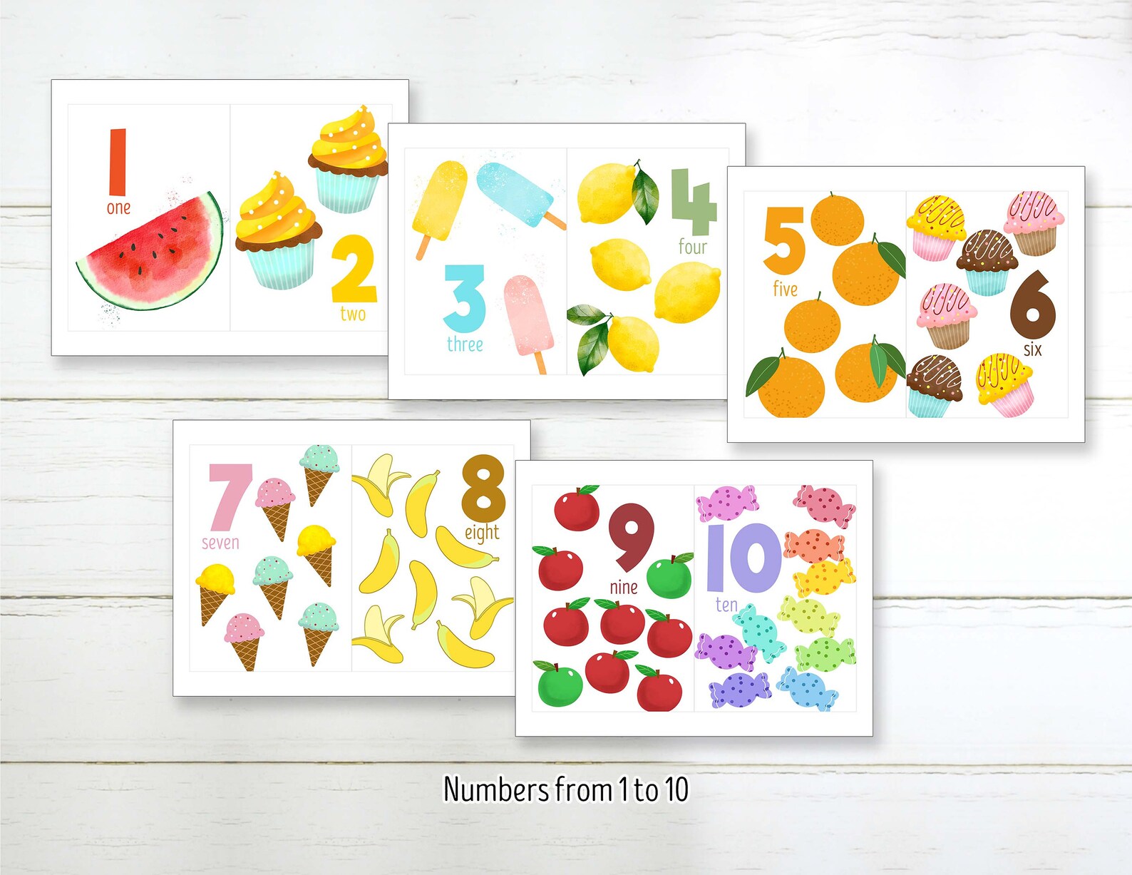 Printable Numbers Flash Cards 1 to 10 Classroom Decor - Etsy