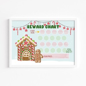 Printable Gingerbread House Reward Chart Kids Christmas Behavior Chart ...
