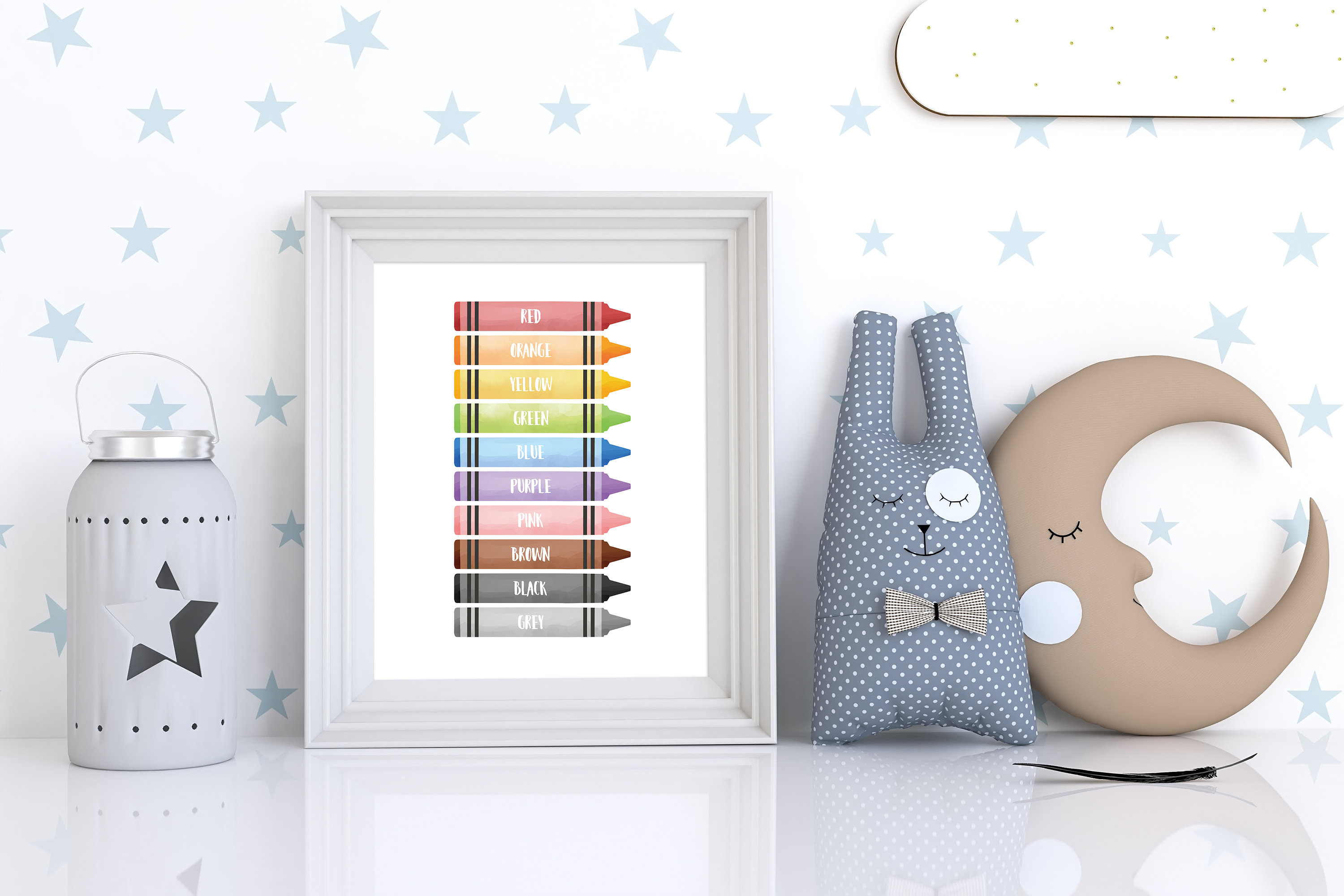 Rainbow Crayon Colors Printable Home School Educational Print - Etsy