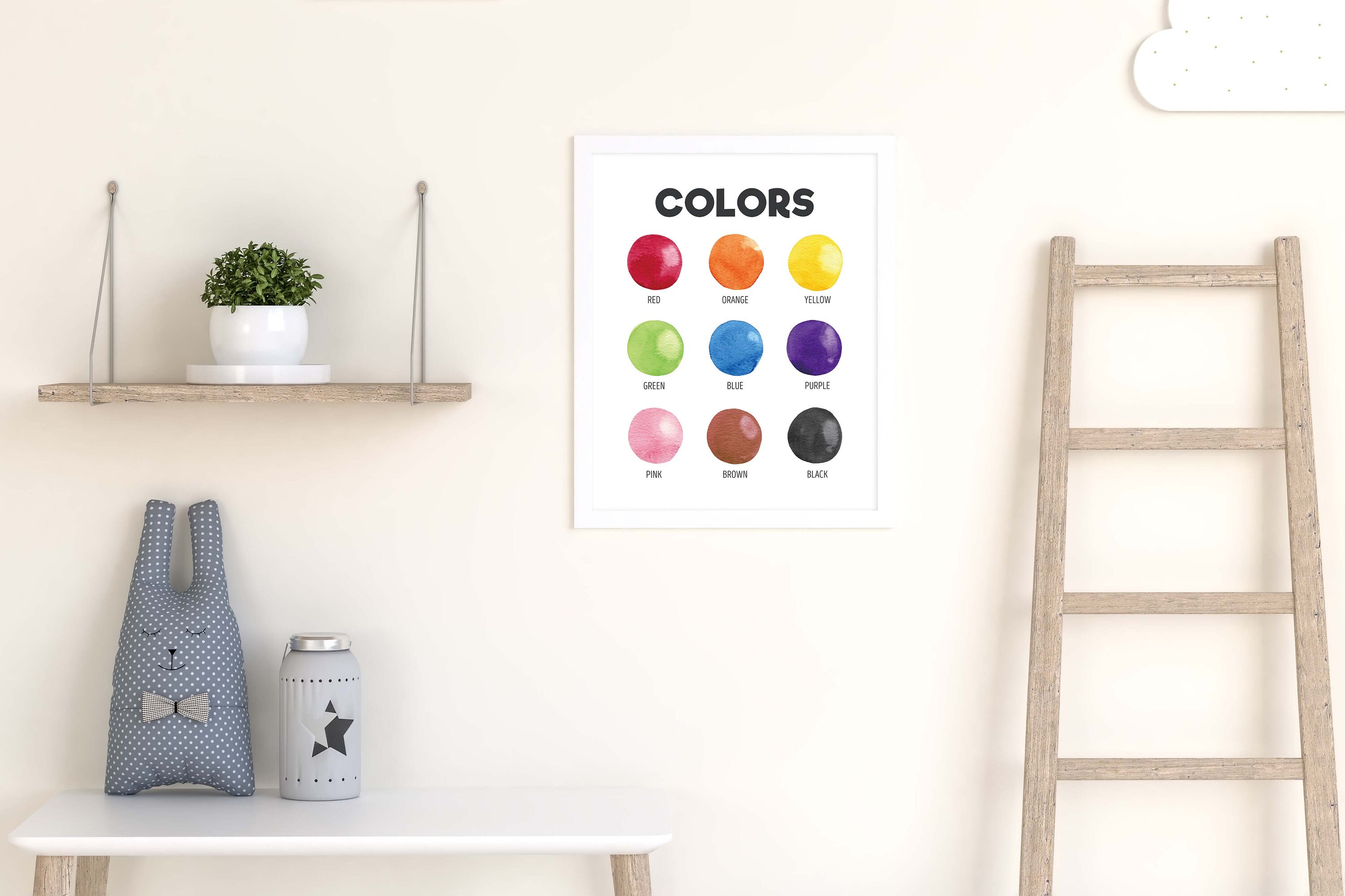 Watercolor Rainbow Colors Printable Home School Educational Print ...