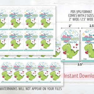 Dino-mite Valentine Tags Dinosaur Valentine Cards for Kids Dinomite ...