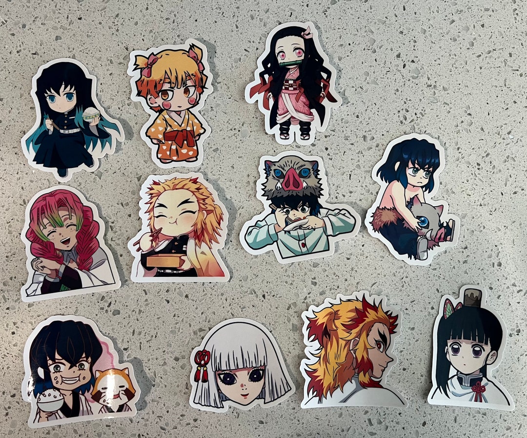 Demon Slayer kimetsu No Yaiba Kawaii Anime Stickers Set Anime Chibi ...